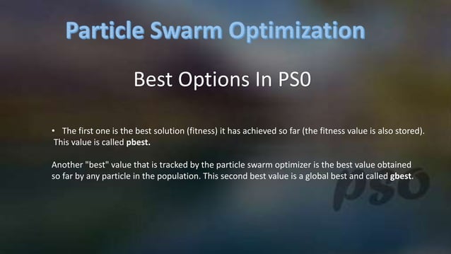 Particle Swarm Optimization | PPTX