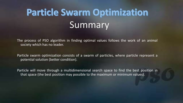 Particle Swarm Optimization | PPTX
