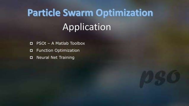 Particle Swarm Optimization | PPTX