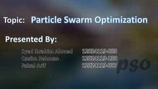 Particle Swarm Optimization | PPTX