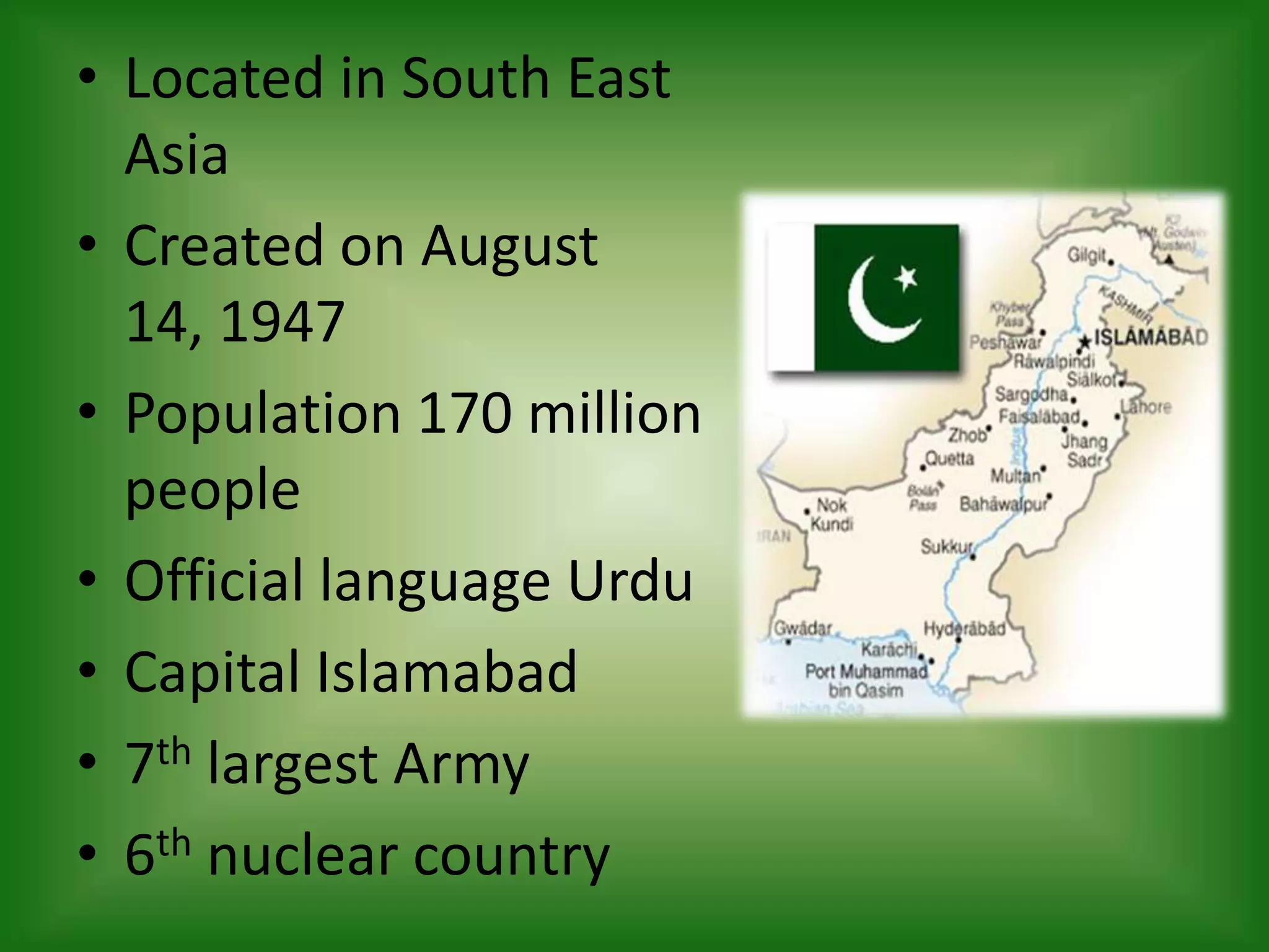 Presentation on Pakistan | PPTX