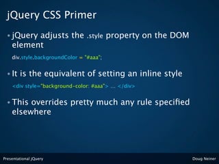 Presentational jQuery | ZIP | Web Development | Internet