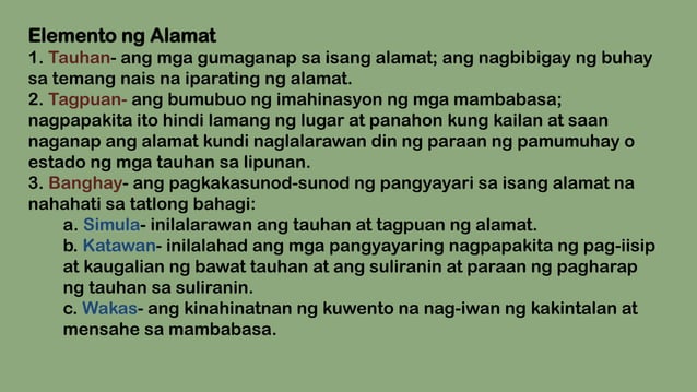 presentation of alamat Filipino grade nine | PPTX