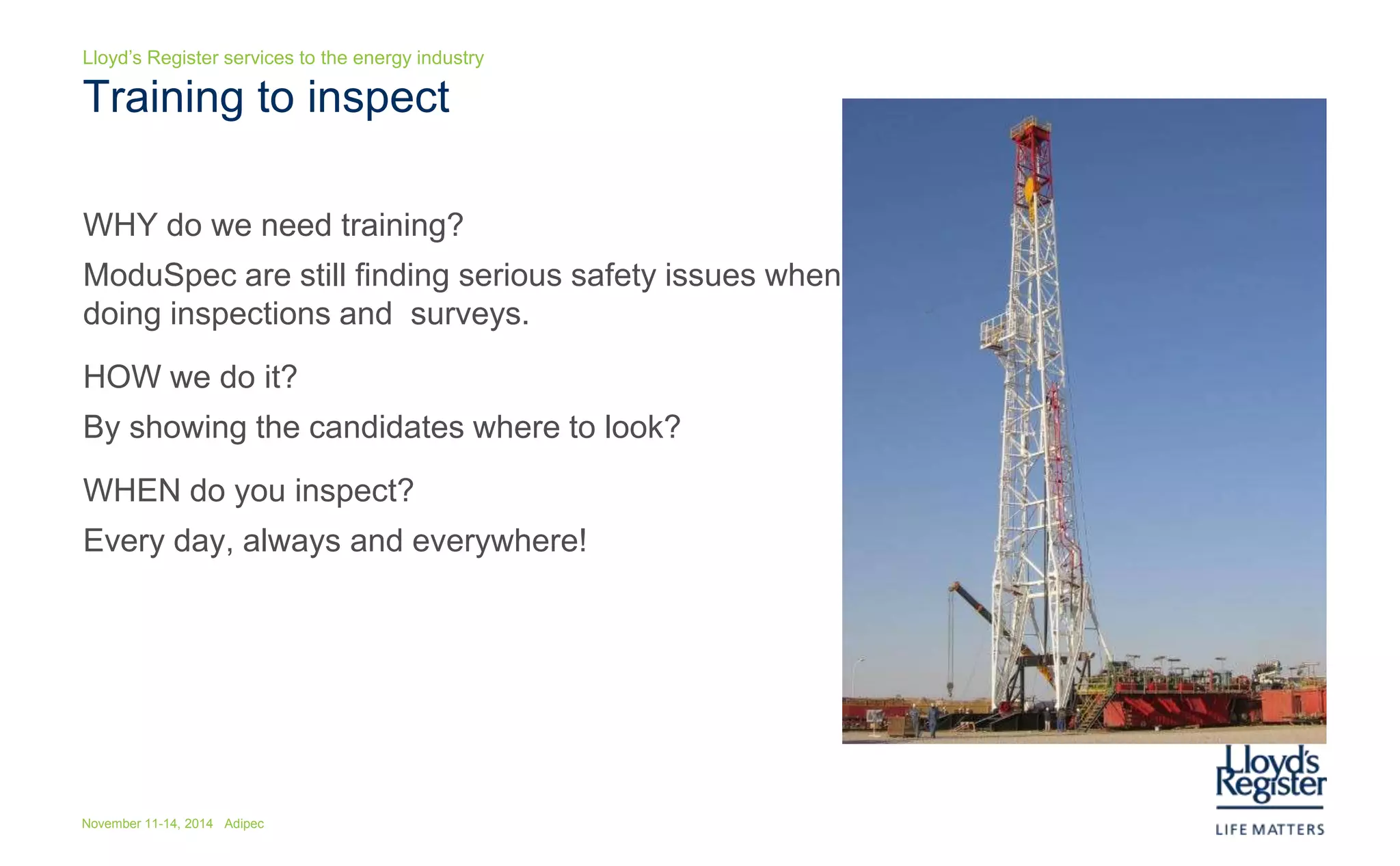 Rig Inspection Training overview | PPTX