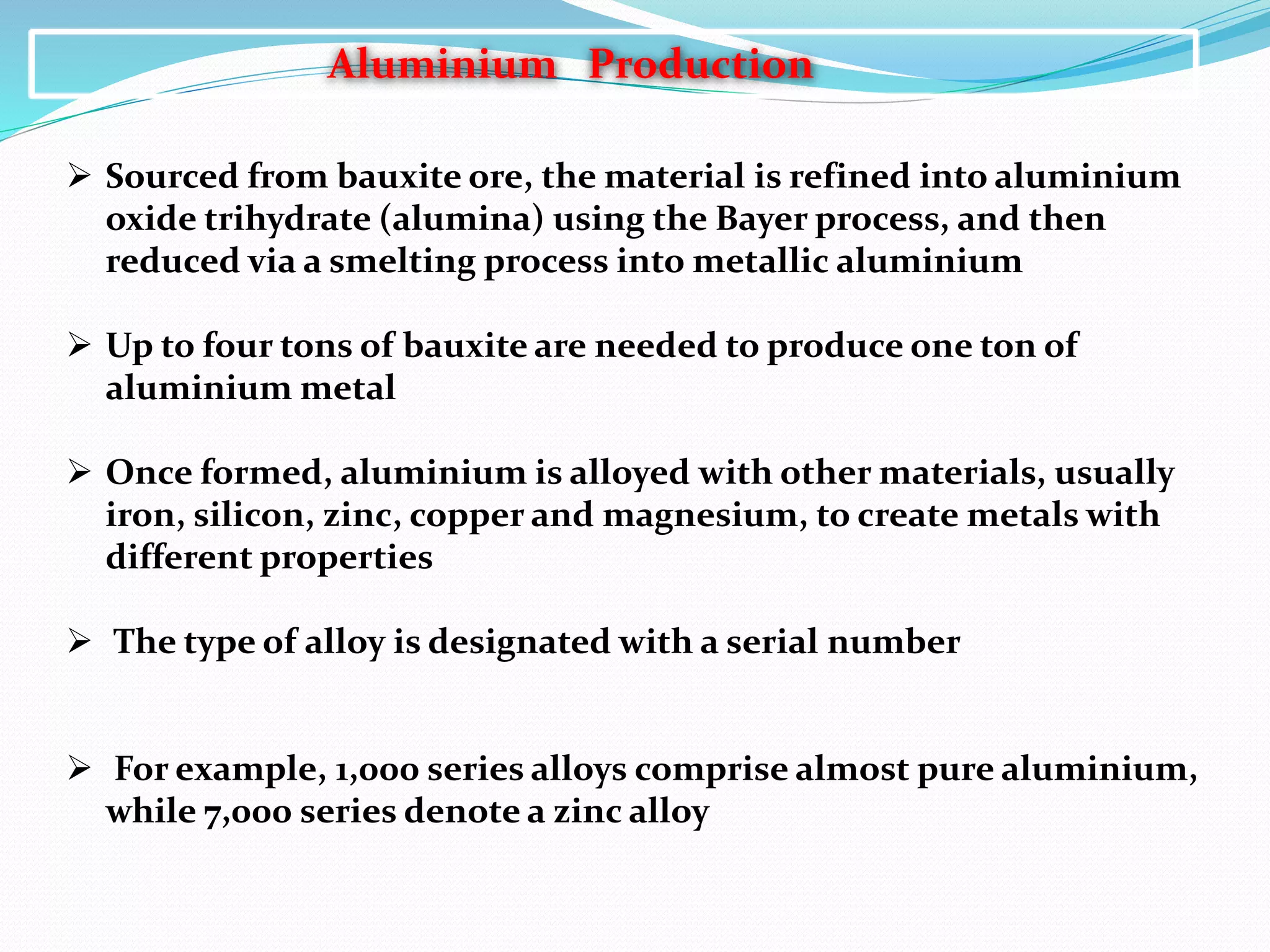 Aluminium Processing,Properties and Application | PPTX