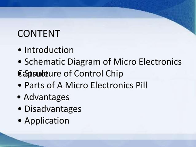 Presentation on Micro electronics pill.pptx | Birth Control | Reproductive Health