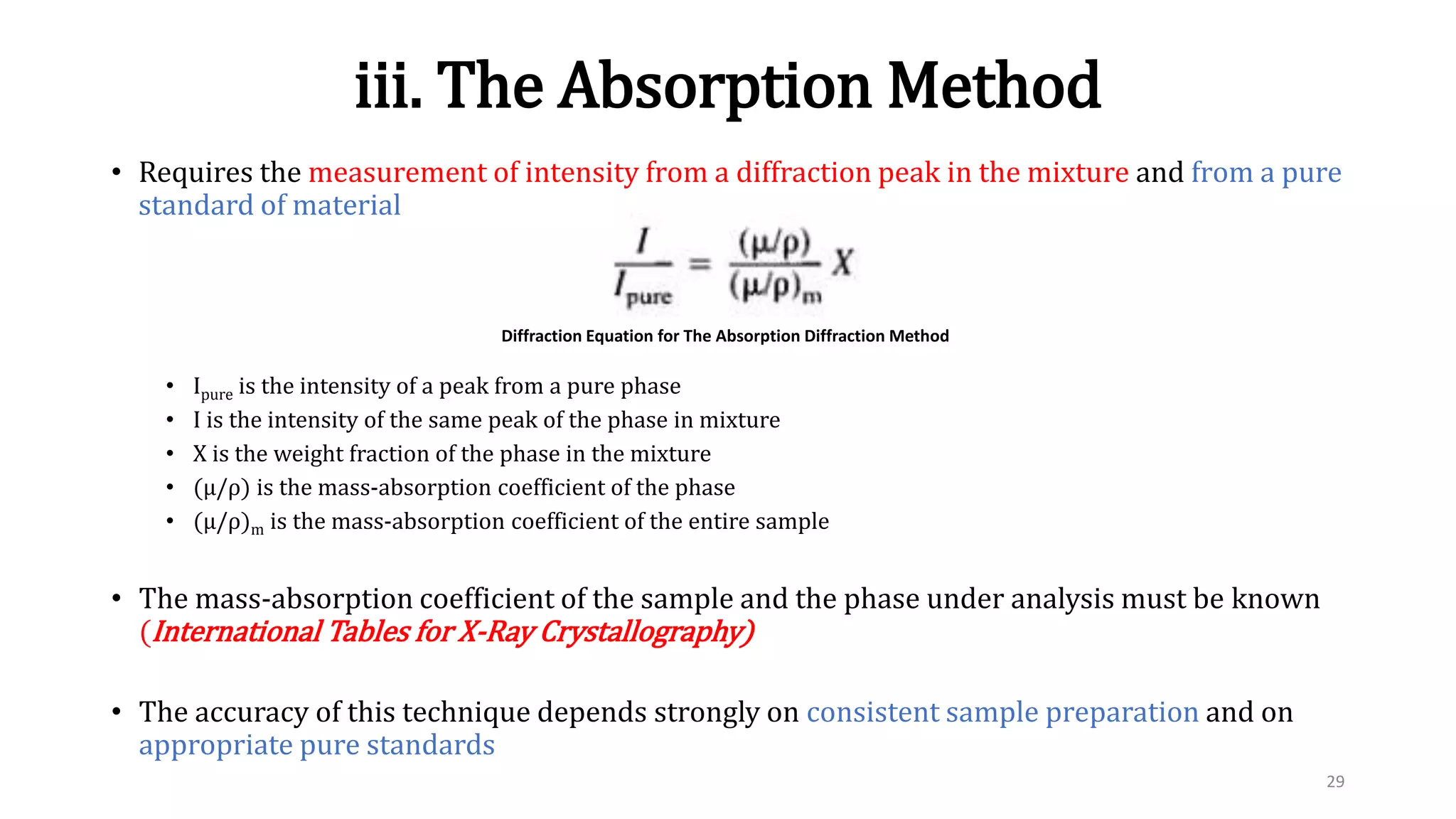X-Ray Diffraction - Qualitative and Quantitative Analysis | PPTX