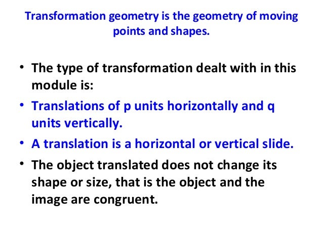 Transformation Geometry