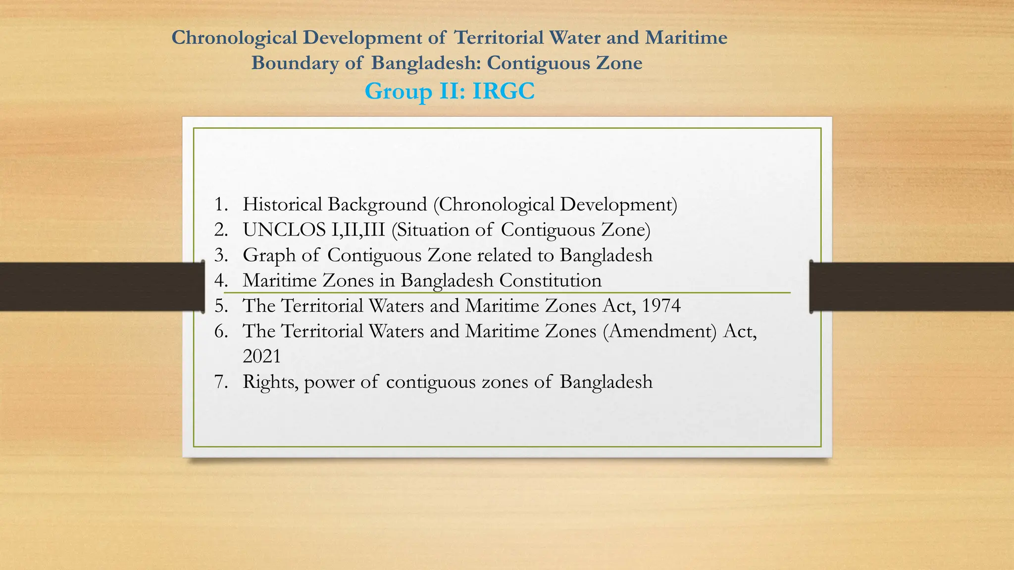 Chronological Development of Territorial Waters and Maritime Boundary ...