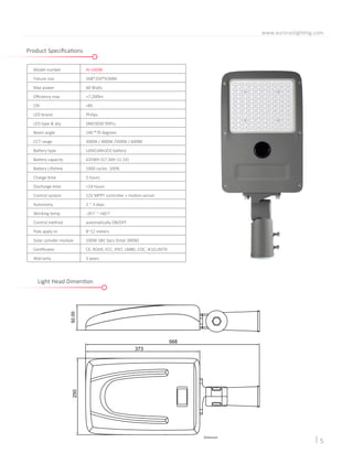 Cylindrical &vertical solar led street light for government project | PDF