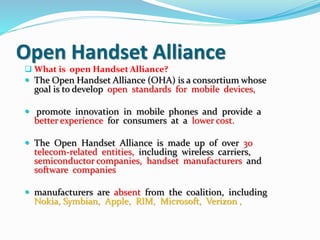 Android Presentation | PPTX | Operating Systems | Computer Software and Applications