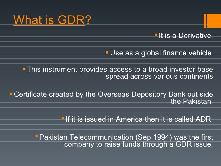 Global Depositary Receipt (GDR)