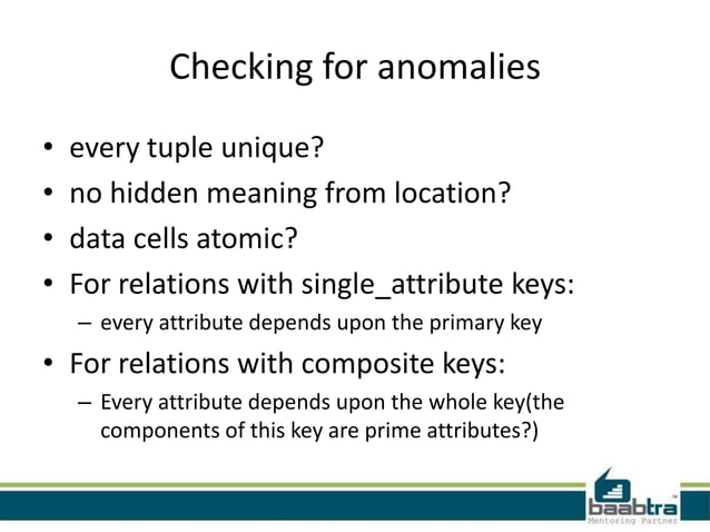 Anomalies in database | PPTX