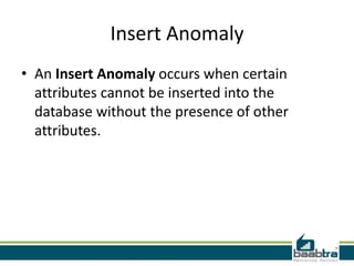 Anomalies in database | PPTX
