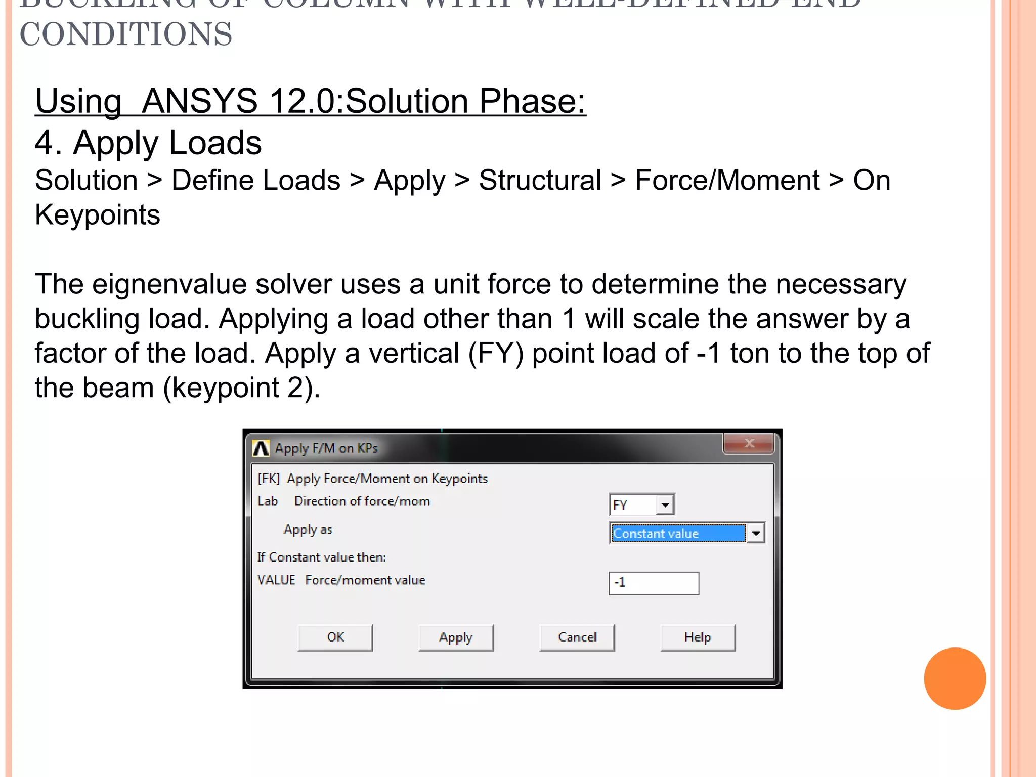 Buckling Analysis in ANSYS | PPT | Physics | Science