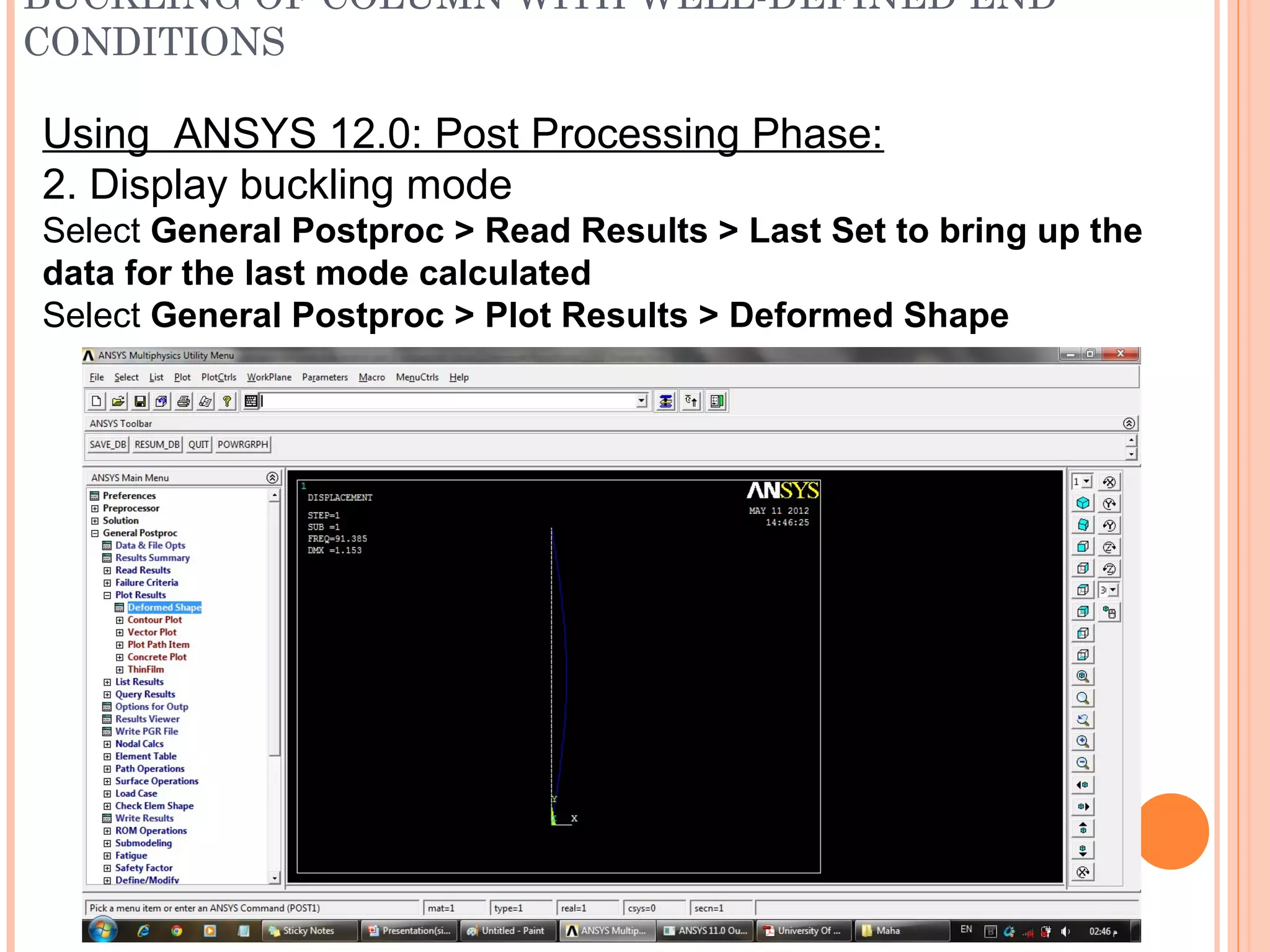 Buckling Analysis in ANSYS | PPT | Physics | Science