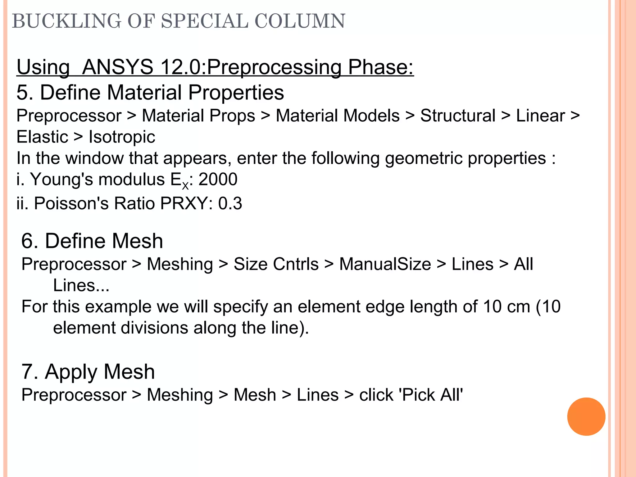 Buckling Analysis in ANSYS | PPT