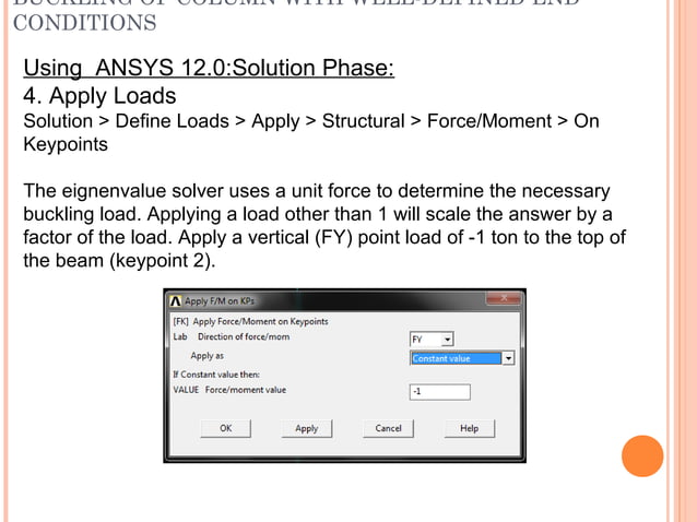 Buckling Analysis in ANSYS | PPT | Physics | Science