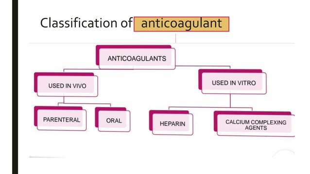 ANTICOAGULANTS | PPTX | Blood Disorders | Diseases and Conditions
