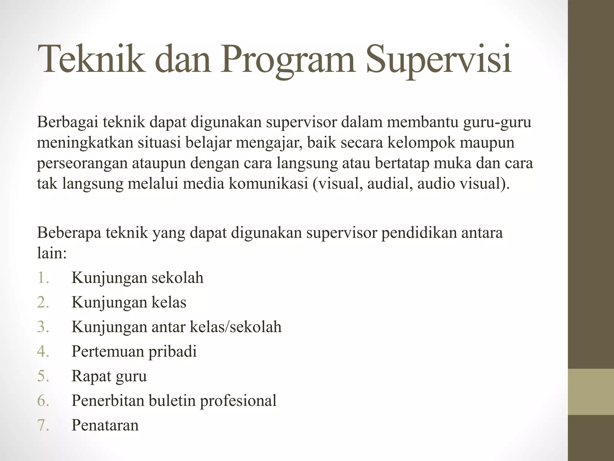 Presentation supervisi pendidikan | PPTX