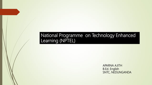 NPTEL | PPTX | Education