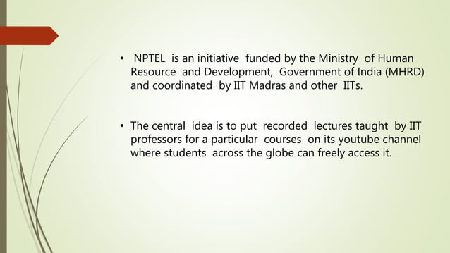 NPTEL | PPTX | Education