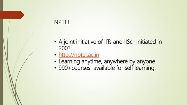 NPTEL | PPTX | Education