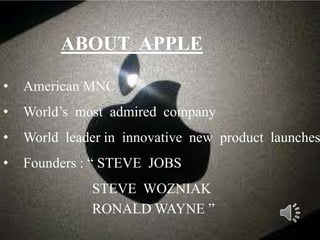 Presentation on apple inc. | PPTX | Tablets and E-readers | Consumer ...