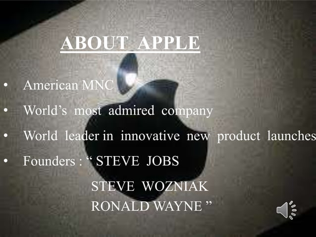 Presentation on apple inc. | PPTX | Tablets and E-readers | Consumer Electronics