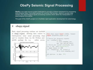 APPLICATION OF PYTHON IN GEOSCIENCE | PPTX