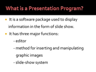 Presentation application software | PPT