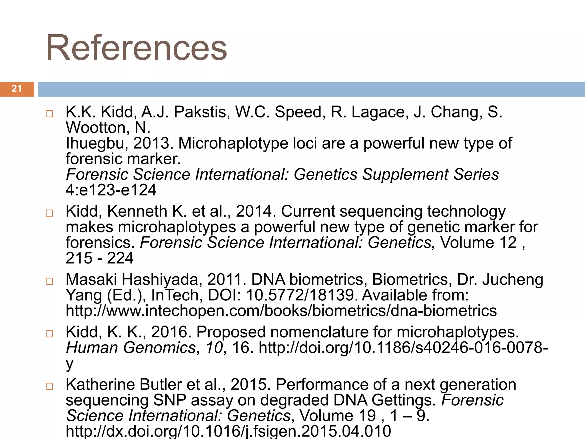 Microhaplotype, A Powerful New Type of Genetic Marker | PPSX