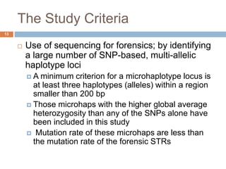 Microhaplotype, A Powerful New Type of Genetic Marker | PPSX