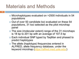 Microhaplotype, A Powerful New Type of Genetic Marker | PPSX