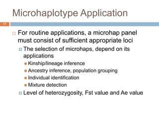 Microhaplotype, A Powerful New Type of Genetic Marker | PPSX