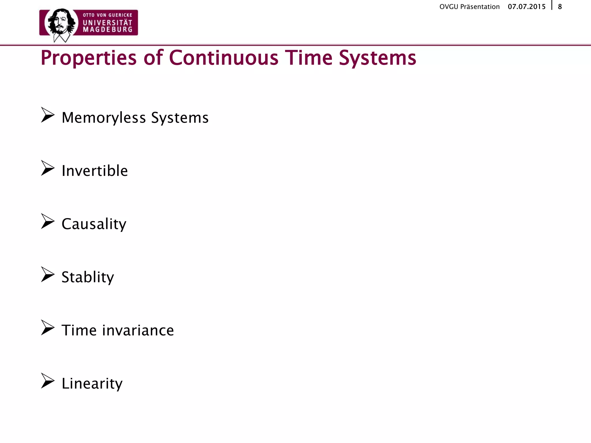 Continuous Time Analog Systems | PPT