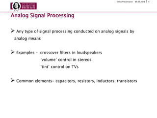 Continuous Time Analog Systems | PPT