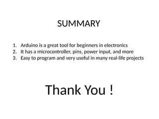Introduction to Arduino Its components & pins | PPTX