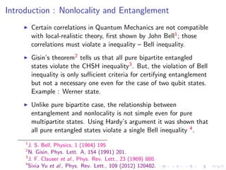(presentation) arpan.pdf on bell inequalities | PDF | Physics | Science