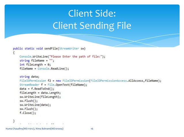 TCP file upload server client example | PPTX | Computer Networking | Computing