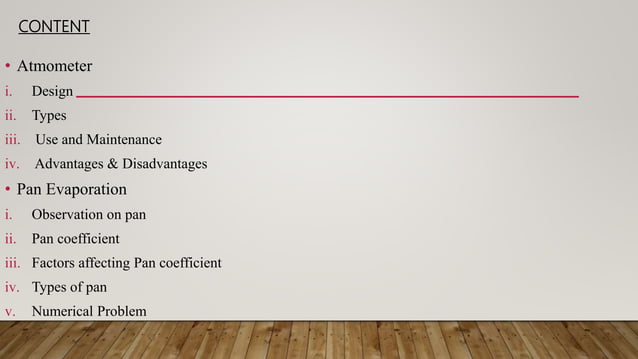ATMOMETER AND PAN EVAPORATION | PPTX | Science