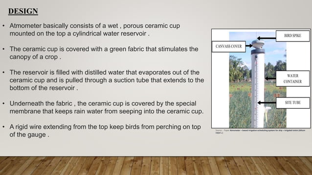 ATMOMETER AND PAN EVAPORATION | PPTX | Science