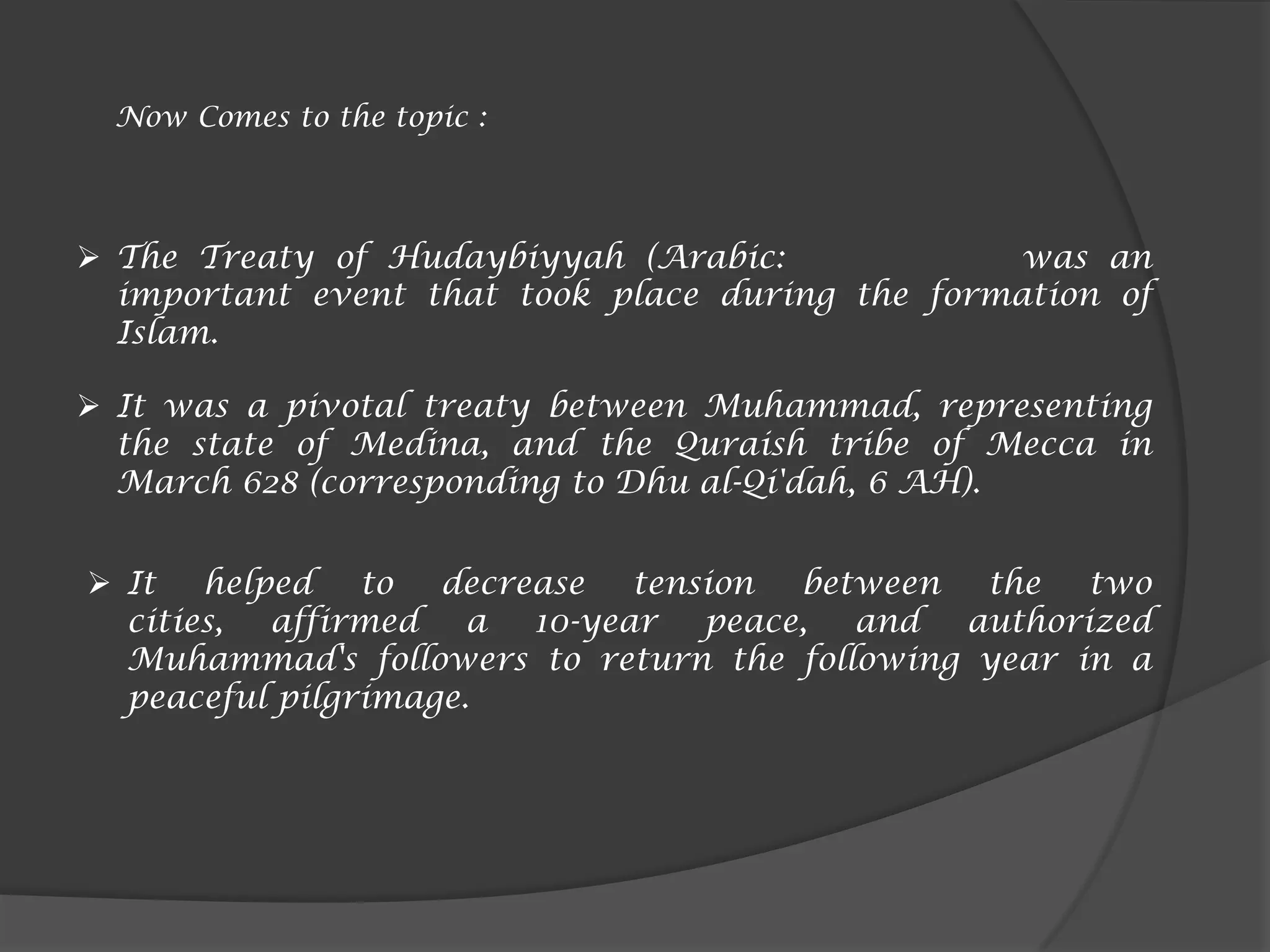 treaty of hudabiya | PPTX