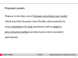finger print pore extraction methods | PPTX | Computing | Technology & Computing