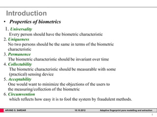 finger print pore extraction methods | PPTX | Computing | Technology & Computing