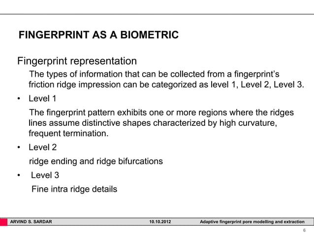 Finger Print Pore Extraction Methods Pptx Computing Technology And Computing