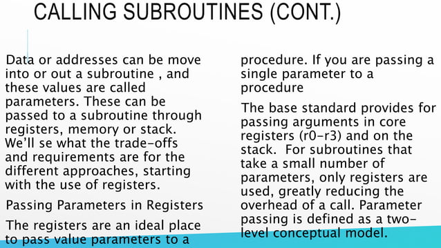 Arm Architecture Subroutine And Flags Ppt