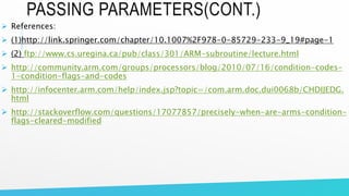 ARM Architecture Subroutine and Flags | PPT