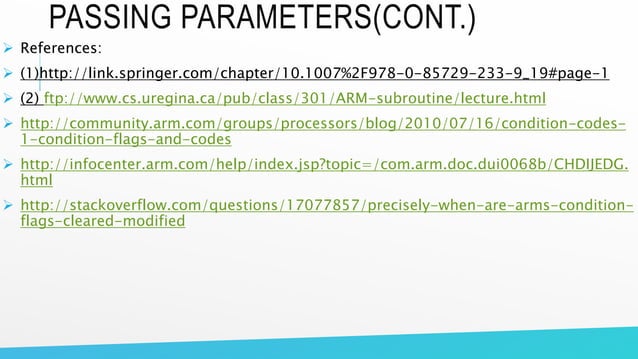 ARM Architecture Subroutine and Flags | PPT