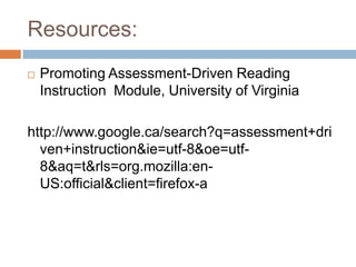 Assessment Driven Instruction | PPTX